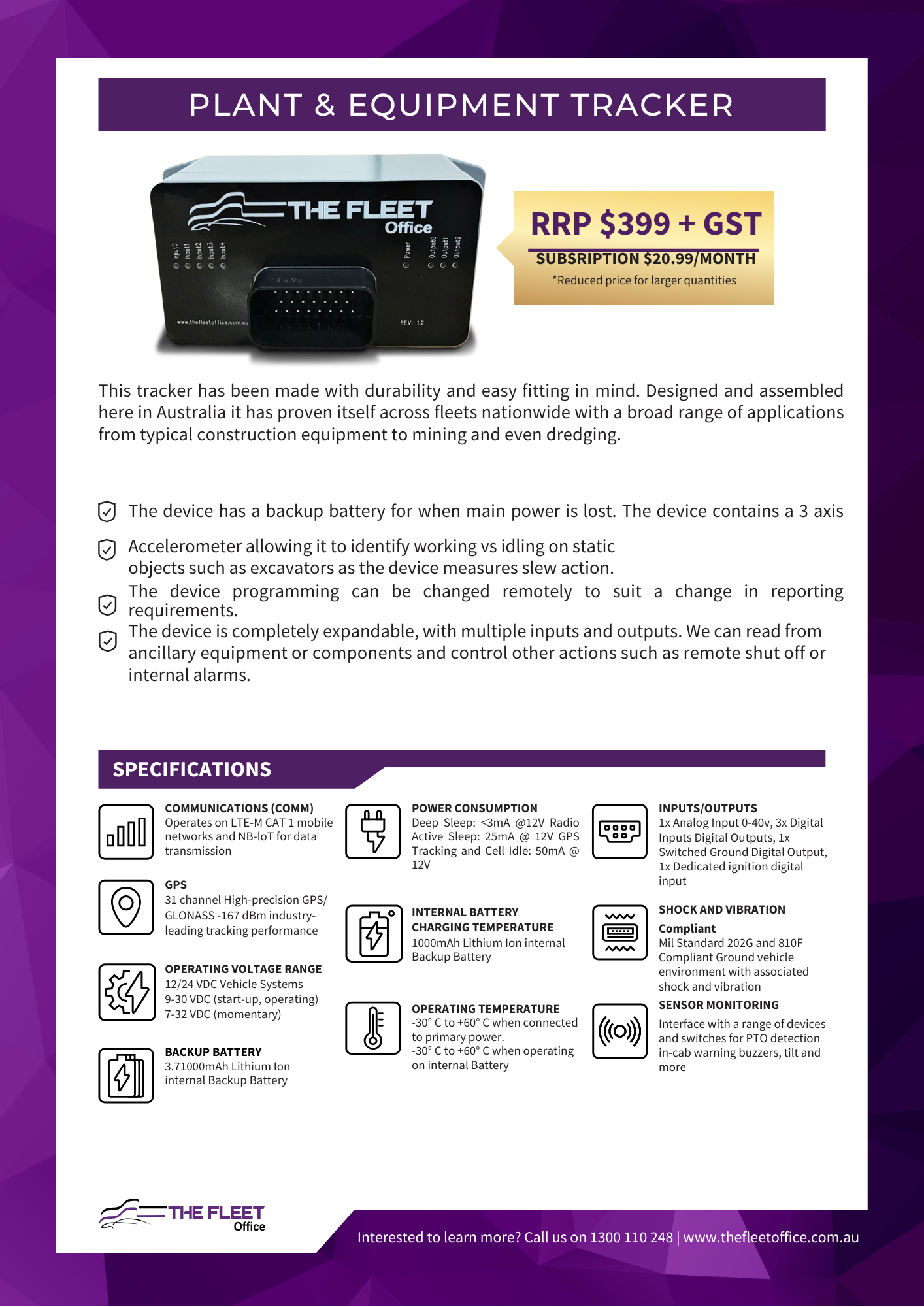 Plant and Equipment - Data Sheet – The Fleet Office