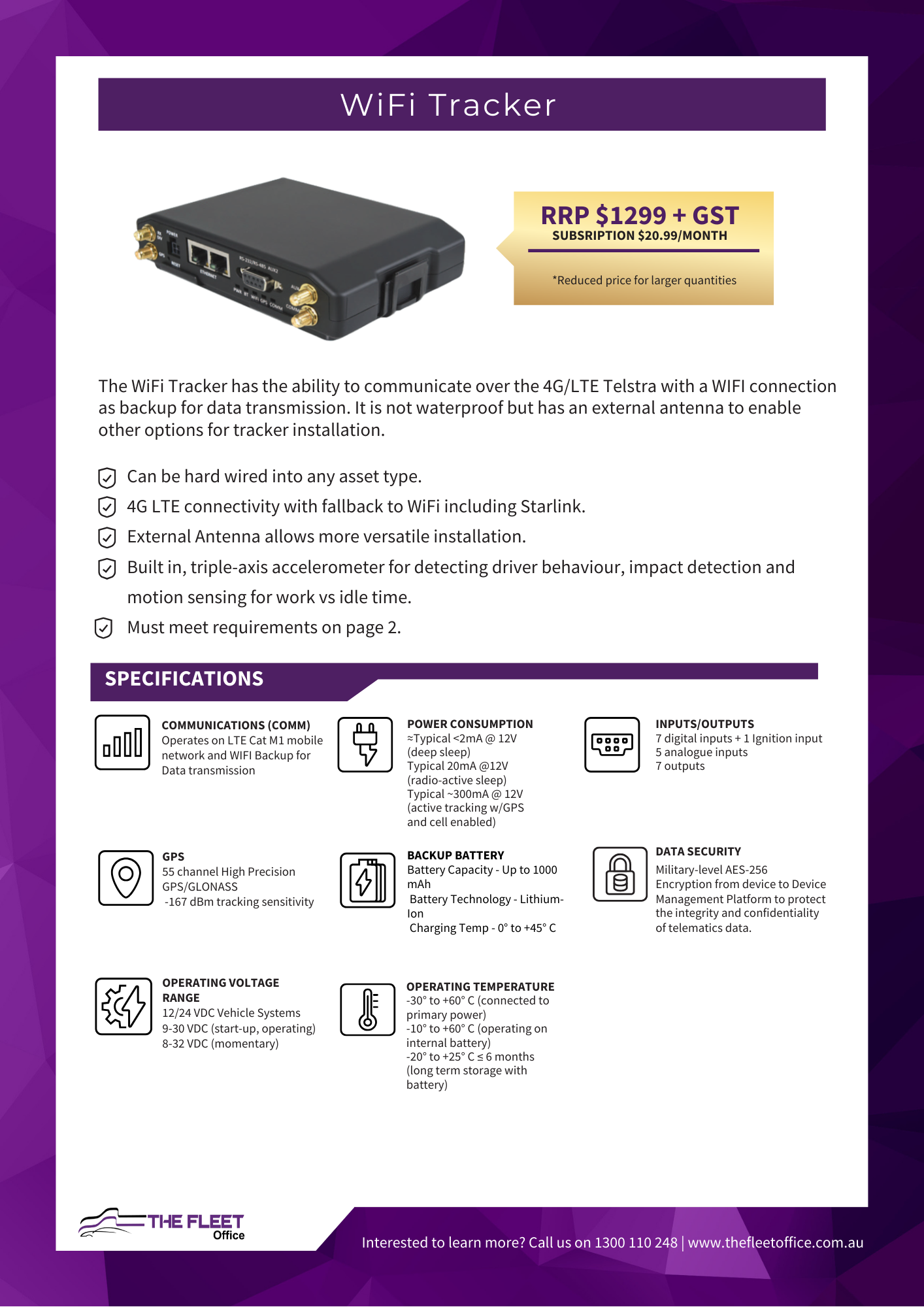 Wifi Tracker - Data Sheet – The Fleet Office