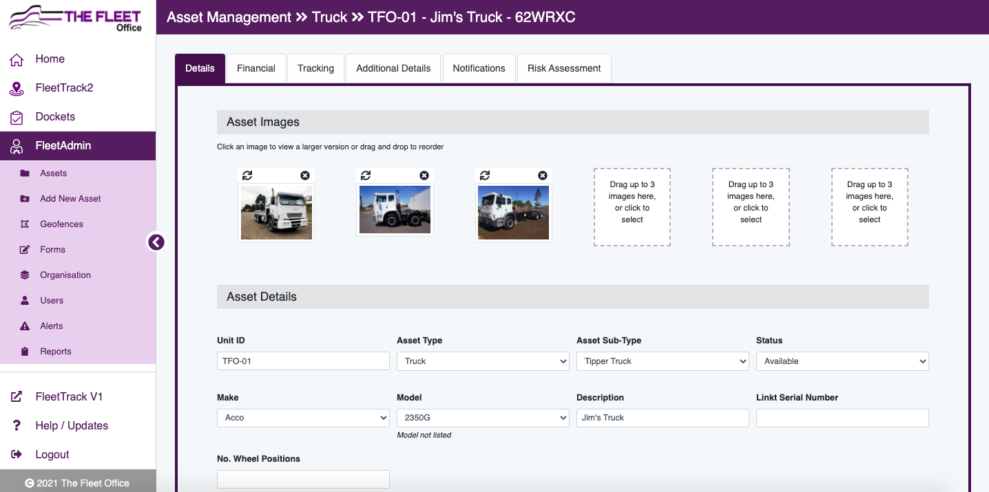 FleetAdmin - Asset Details – The Fleet Office