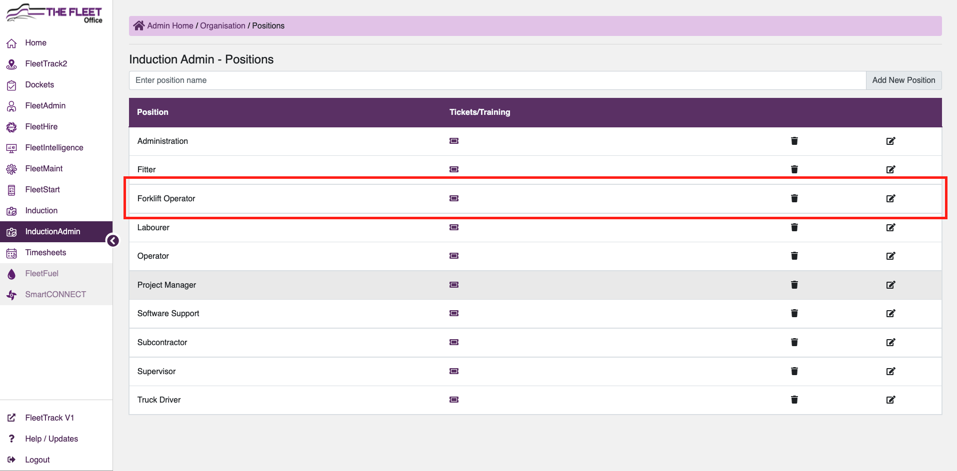 FleetSafety - Adding Positions – The Fleet Office