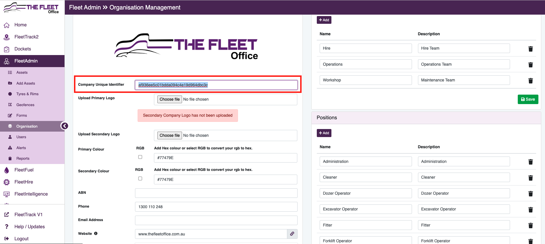 FleetAdmin - Organisation – The Fleet Office