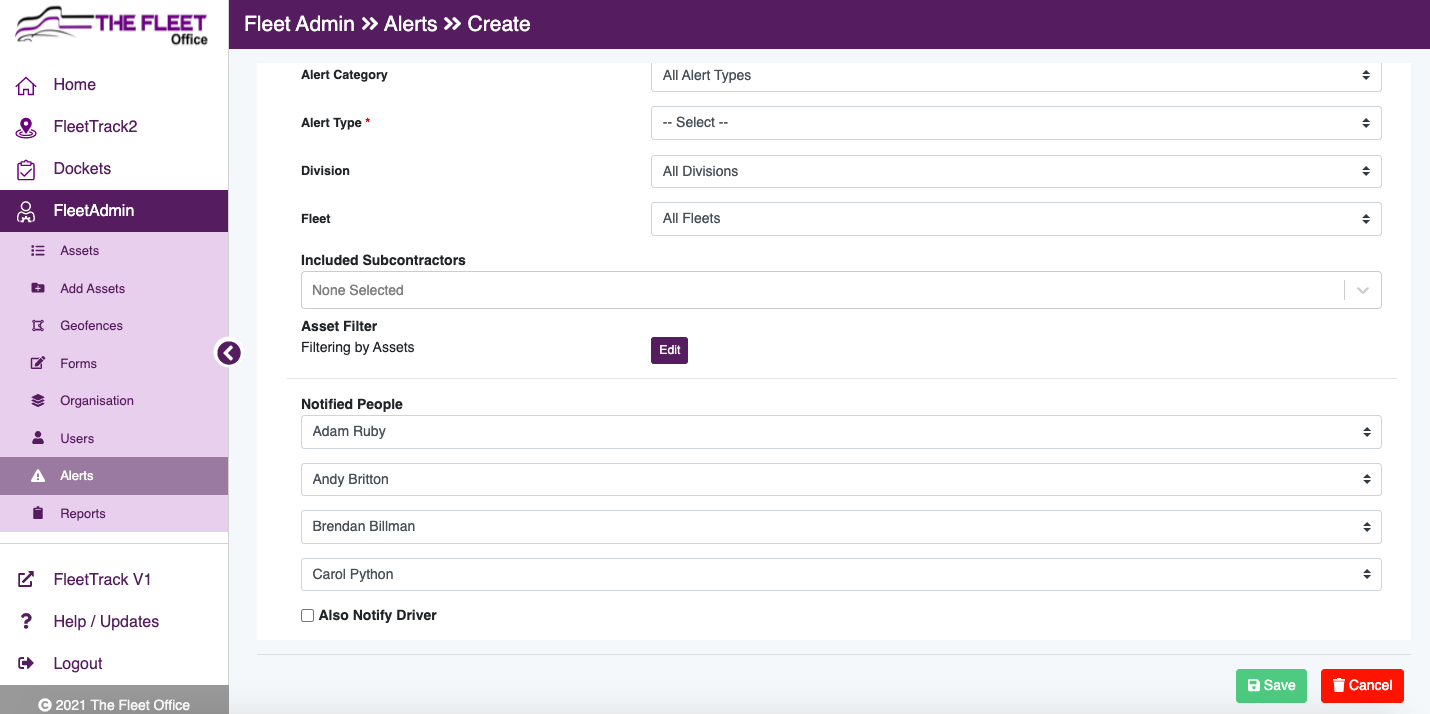FleetAdmin - Alerts – The Fleet Office