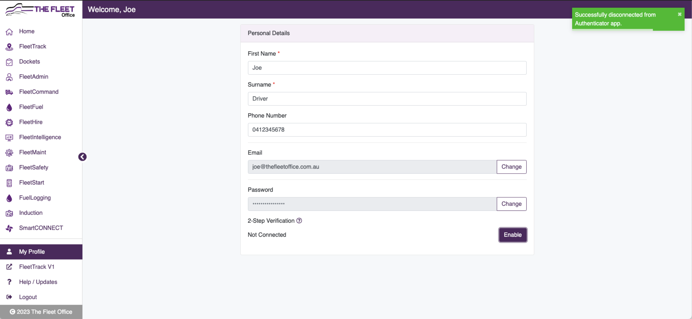 FleetCentre - 2-Factor Authentication – The Fleet Office