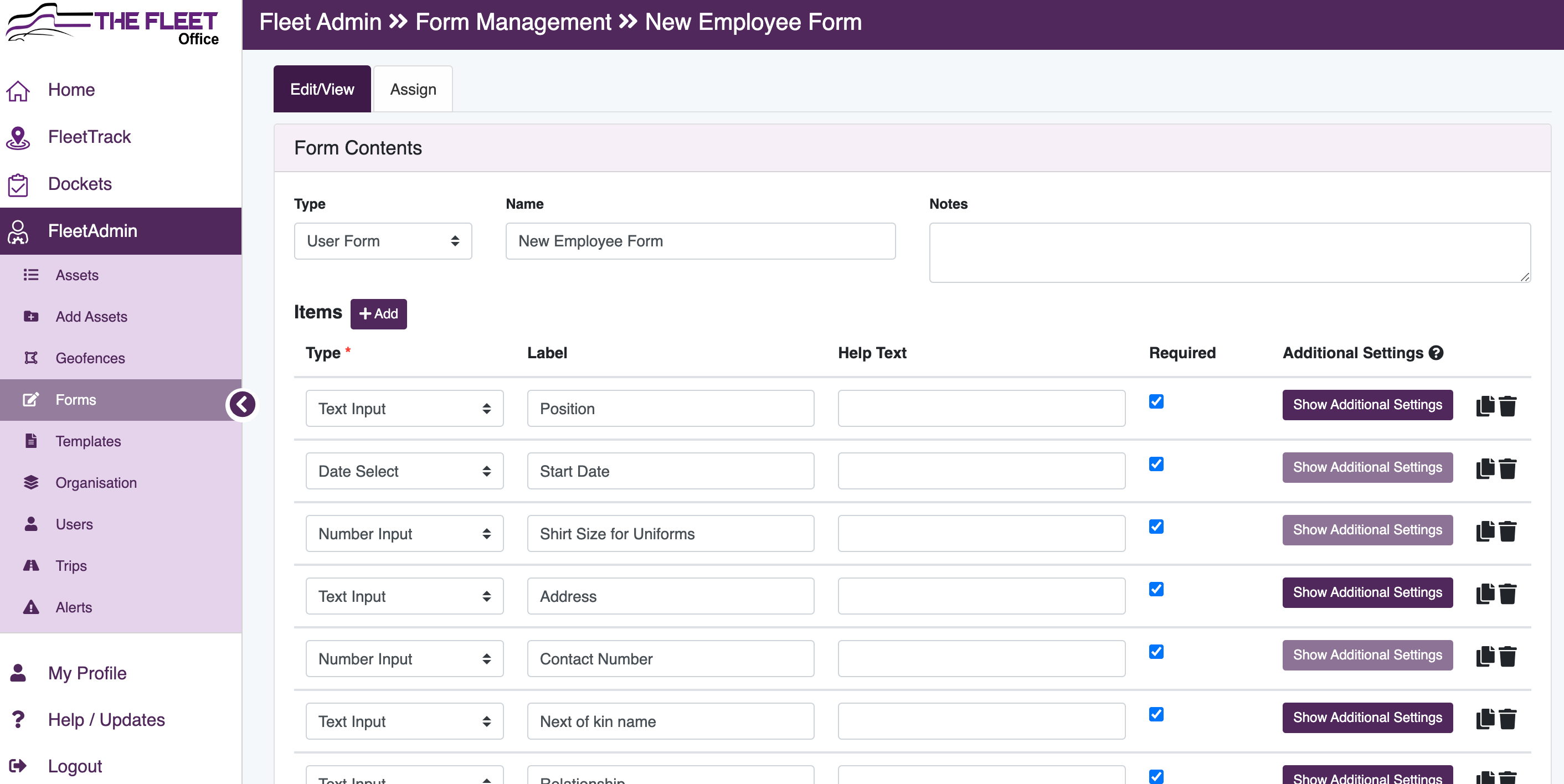 FleetAdmin - User Forms – The Fleet Office