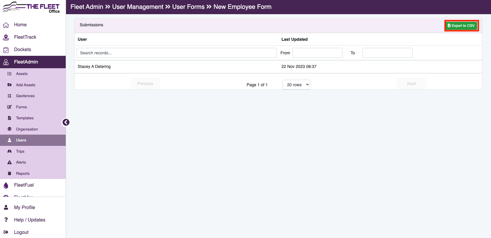 FleetAdmin - User Forms – The Fleet Office