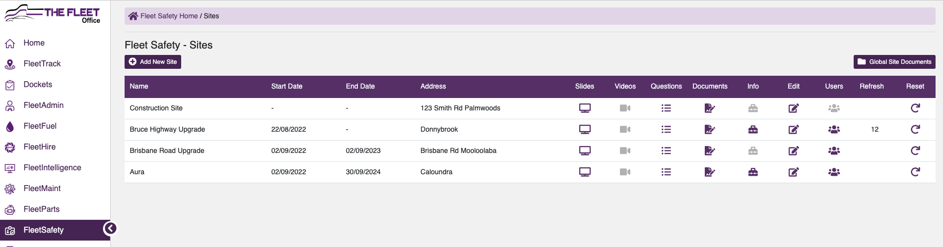 FleetSafety - Sites – The Fleet Office