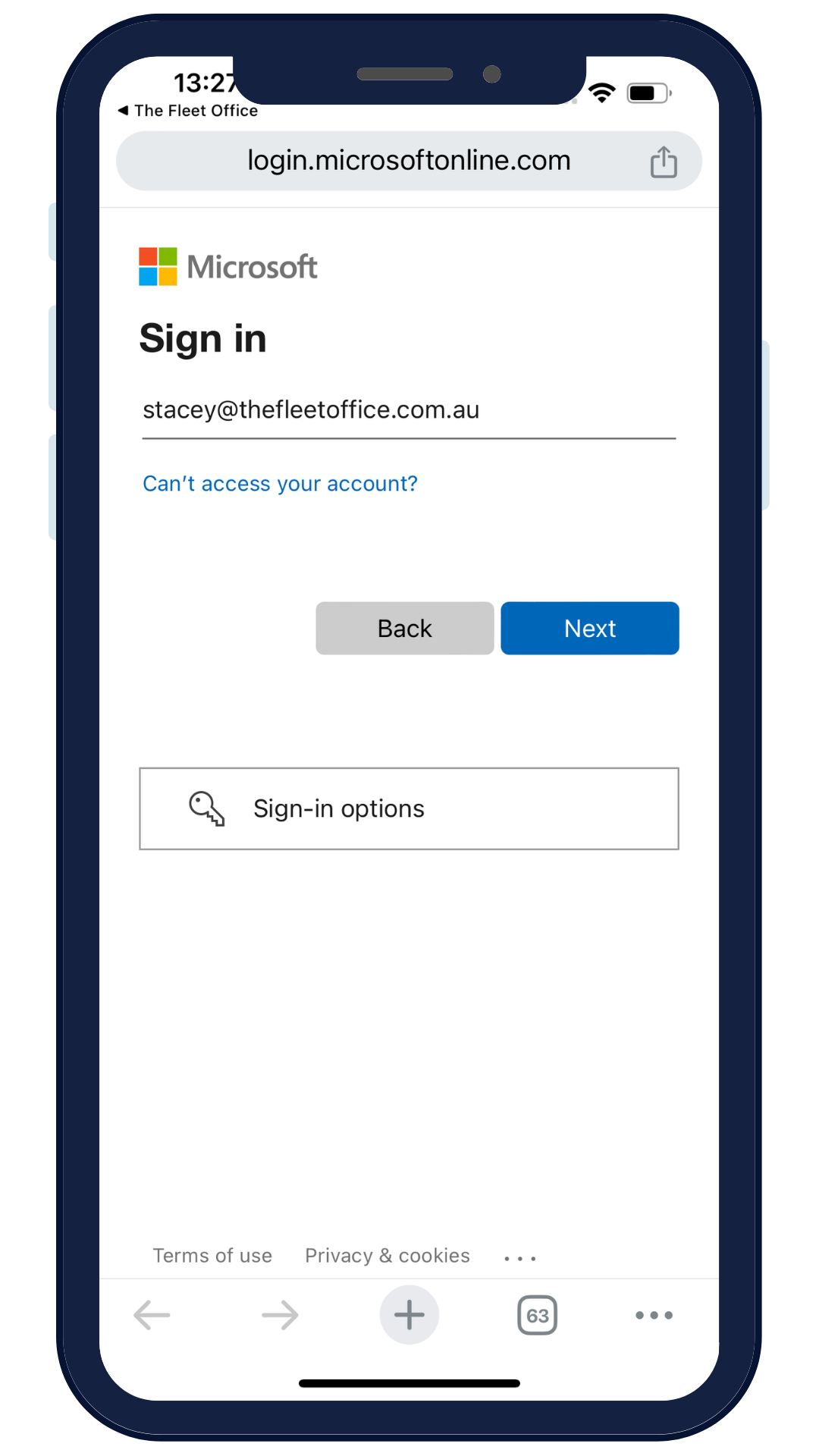 FleetCentre - SSO Single Sign On - Microsoft – The Fleet Office